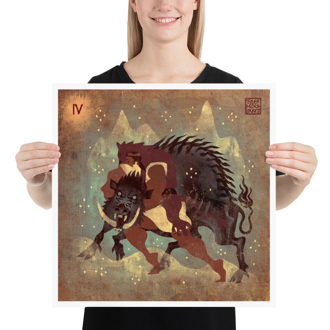 Labor 4 Erymanthian Boar | Art Print | Heracles | Greek Mythology ...