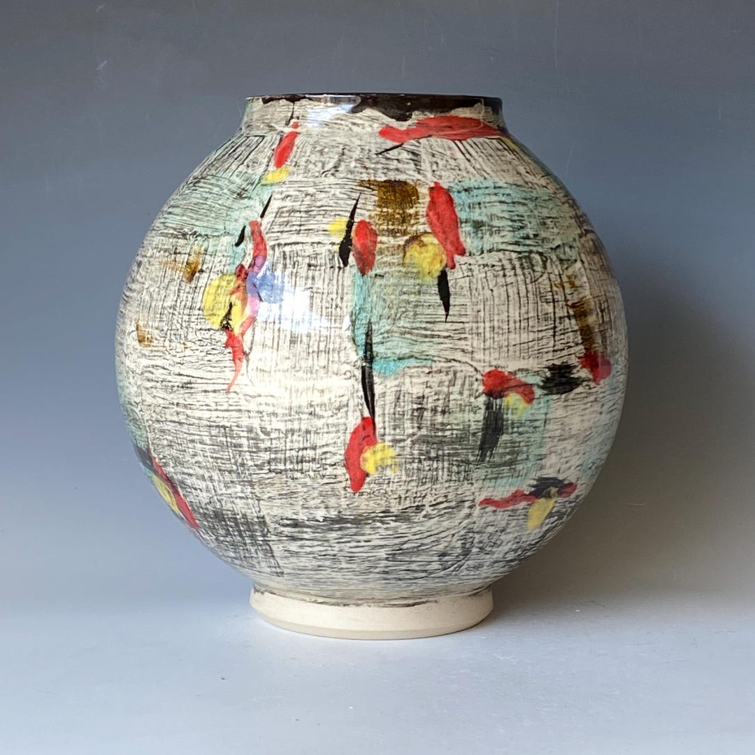 Colorama, Handmade Ceramic Vase, Moon Jar CVOC4CLR32 - Etsy