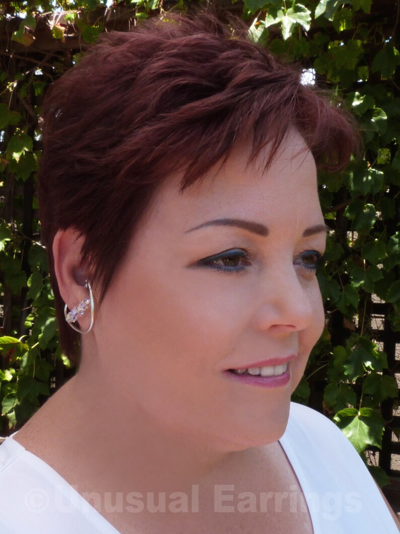 Sterling Silver Swarovski Crystal Ear Cuffs: Non-pierced Pair of ...
