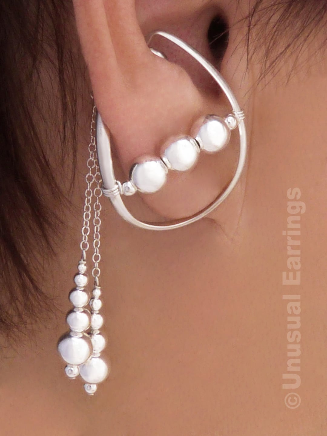 Sterling Silver Unpierced Earrings, Non-pierced Earrings, Ear Cuff, Ear ...