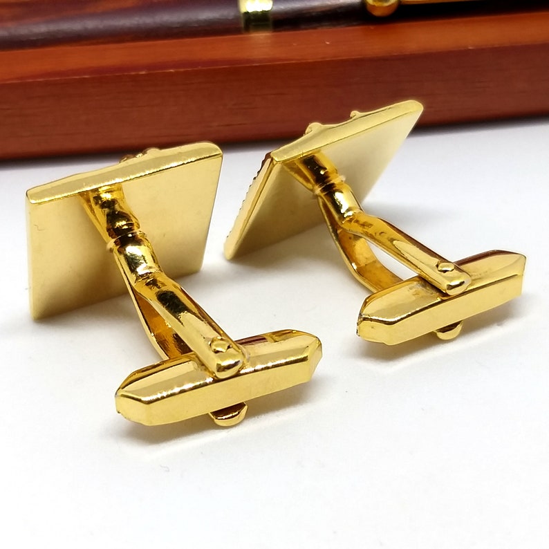 Square Textured Gold Tone Cuff Links Vintage - Etsy