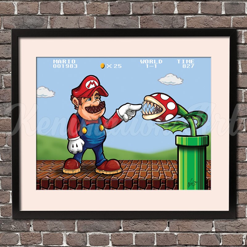 Nintendo Mario i'm Not Touching You Mario Bros Game Art Print Fan Art ...