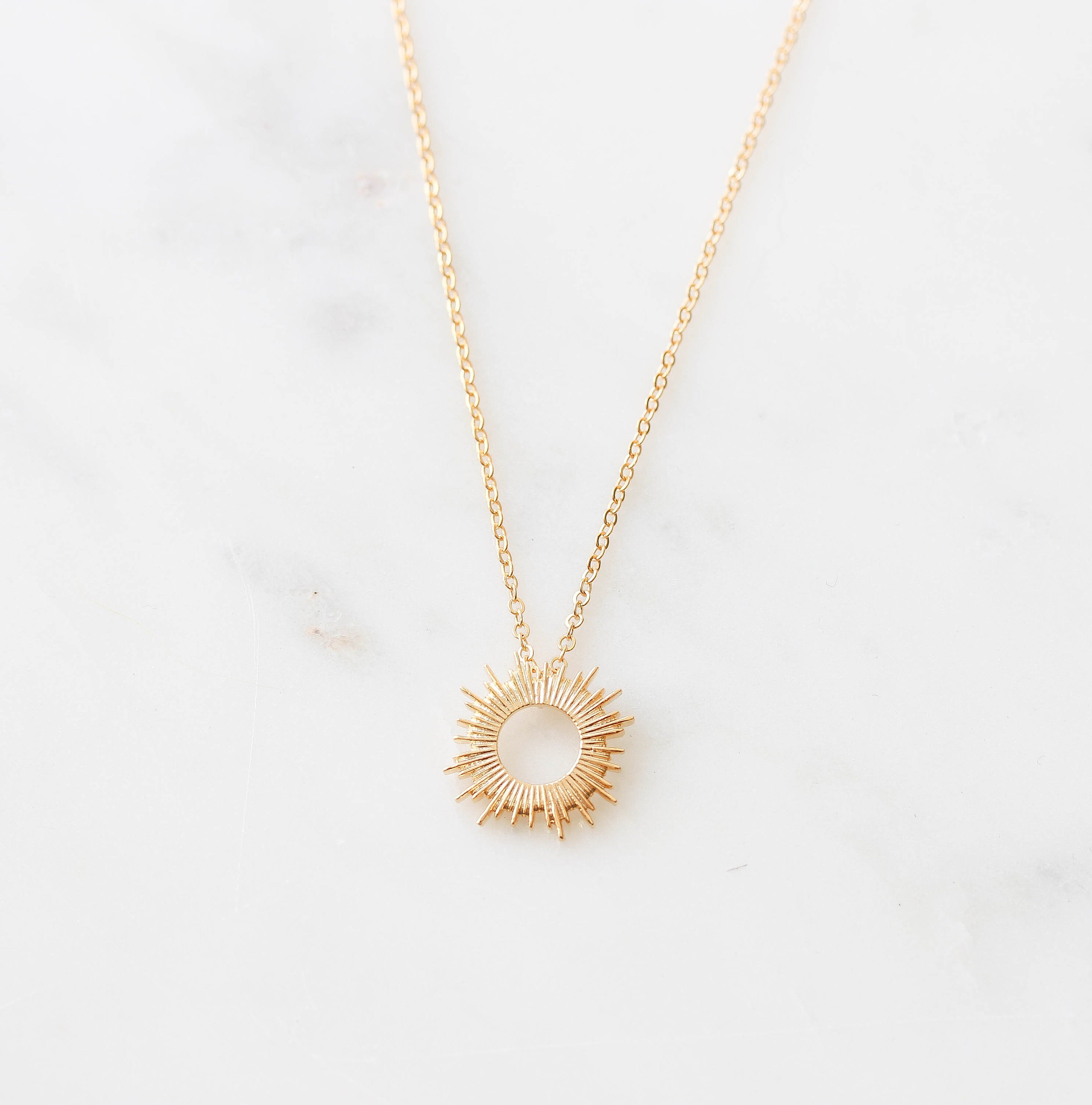 Sun Necklace Sun Burst Pendant Gold Sun Celestial Jewelry Best - Etsy