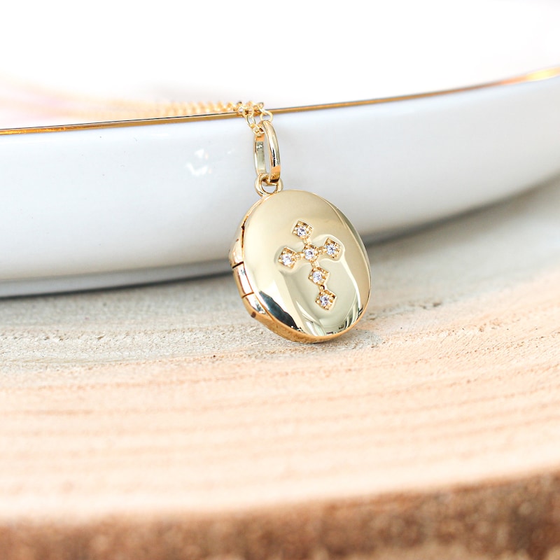 Locket With Cross - Etsy