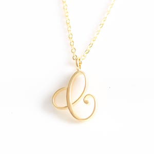 Cursive Letter Necklace, Initial Necklace, Gold Necklace. Alphabet ...