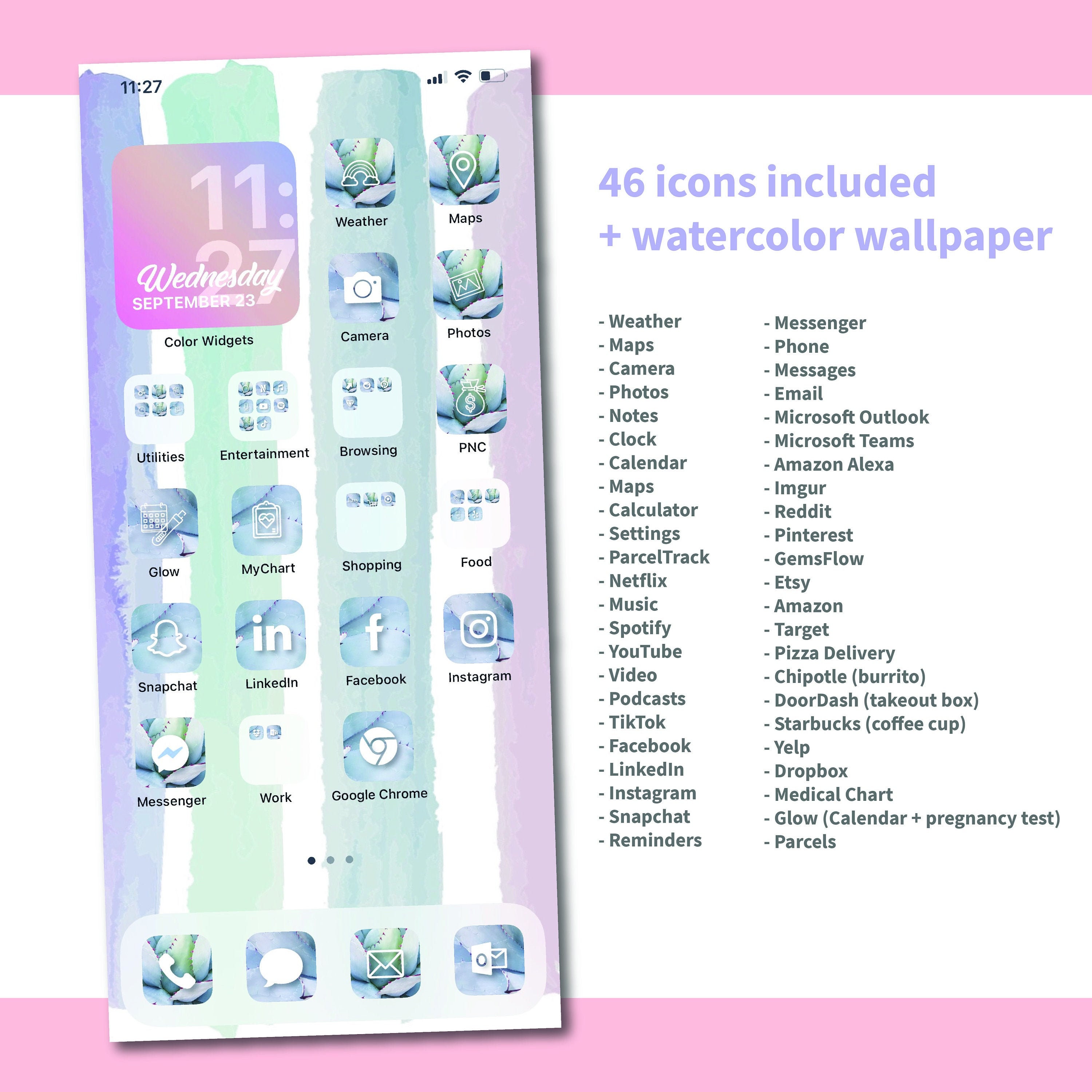 IPhone iOS 14 Succulent App Icons Succulent Esthétique - Etsy France