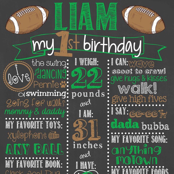 Football Chalkboard - Etsy