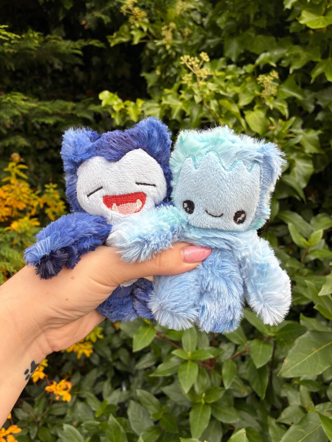 Handmade Beanie Fire Sprite or Snorlax Pocket Pal - Sensory, Machine ...