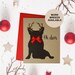 French Bulldog Christmas Card Dog Holiday Card Antlers Bow - Etsy