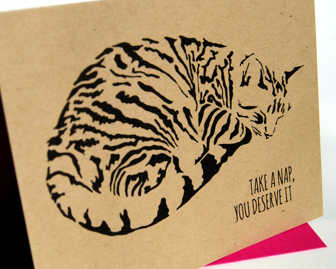 Congratulations Cat Card, You Deserve It, Well Done, Take A Nap Tabby ...