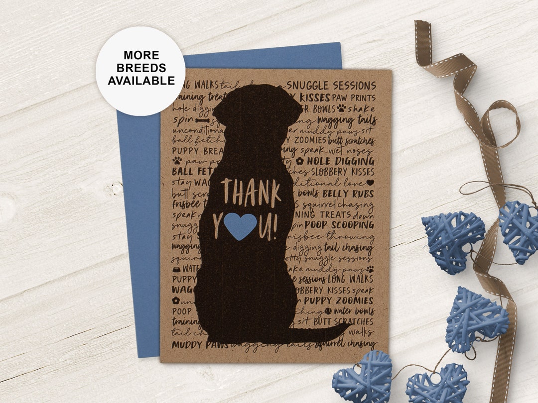 Lab, Thank You Card, Dog Sitter, Dog Walker, Breeder, Groomer, Trainer ...