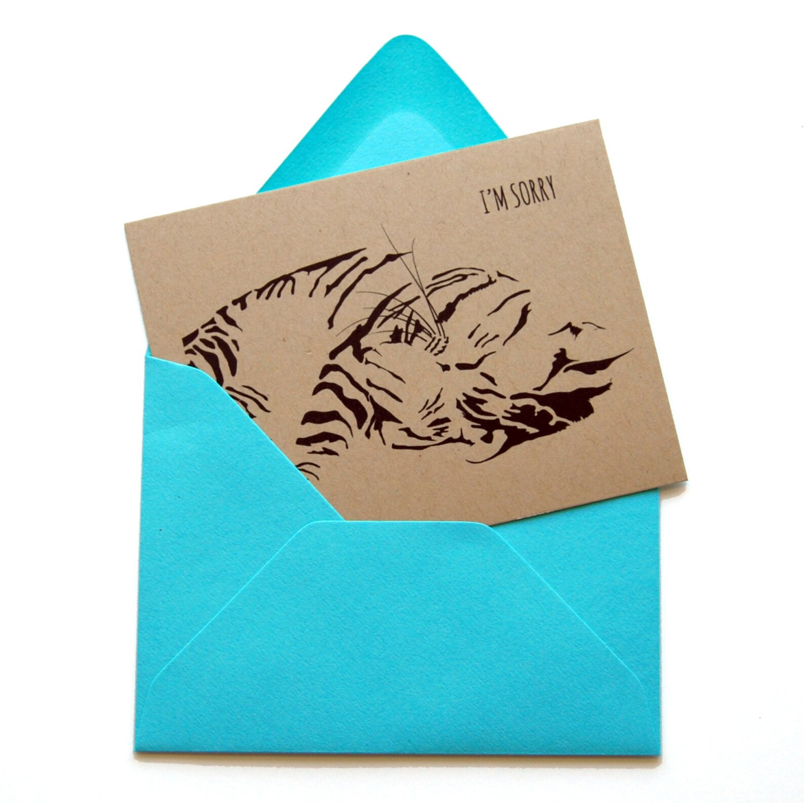 I'm Sorry Cat Card, Apology Cat Card, Embarrassed Cat Card, Tabby Cat ...