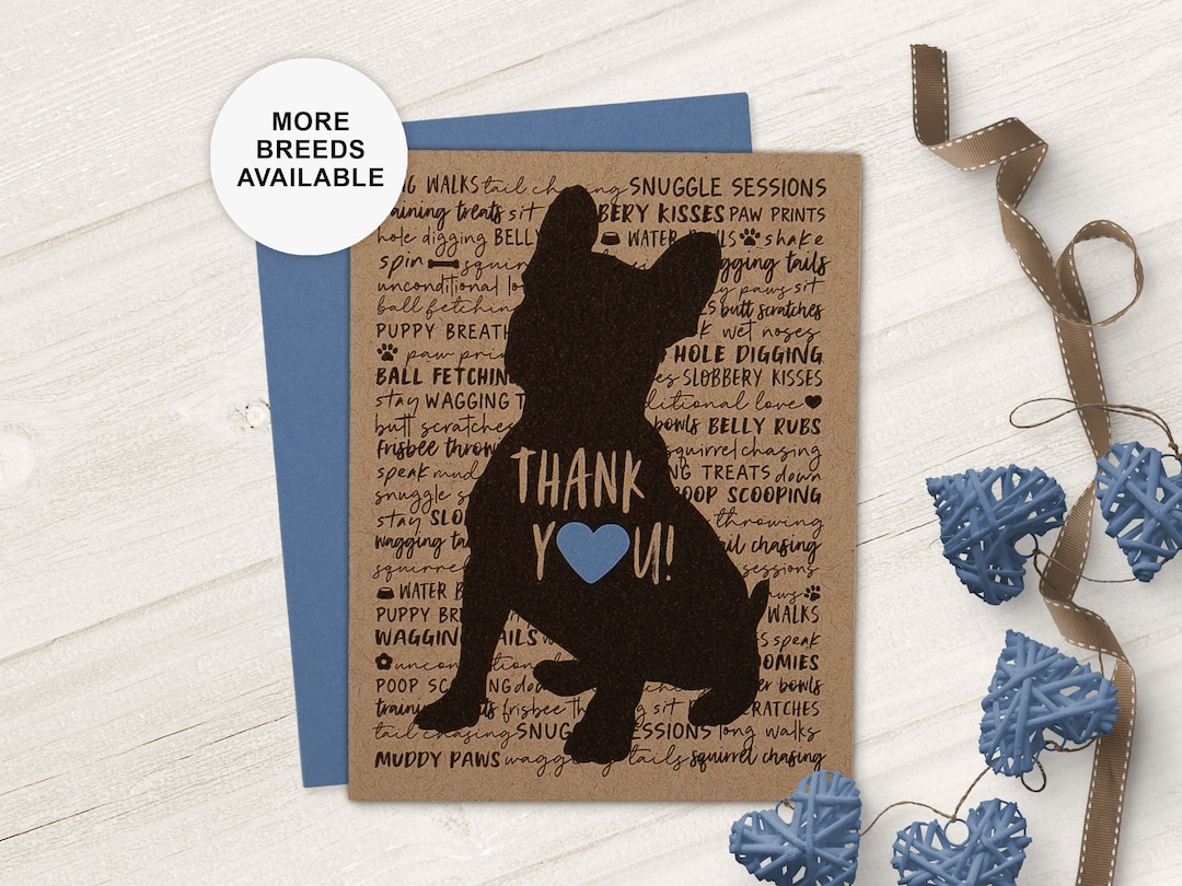French Bulldog, Thank You Card, Dog Sitter, Dog Walker, Breeder ...