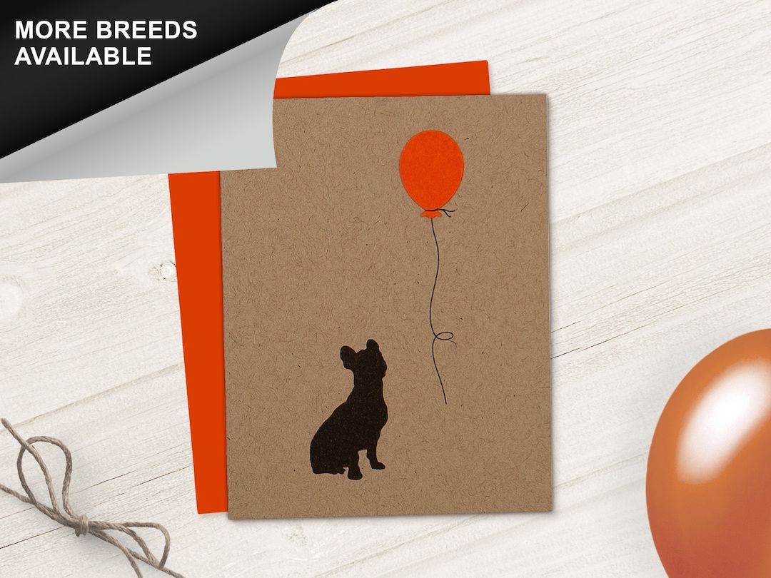 Frenchie Birthday Card, Congratulations Card, Balloon - Etsy