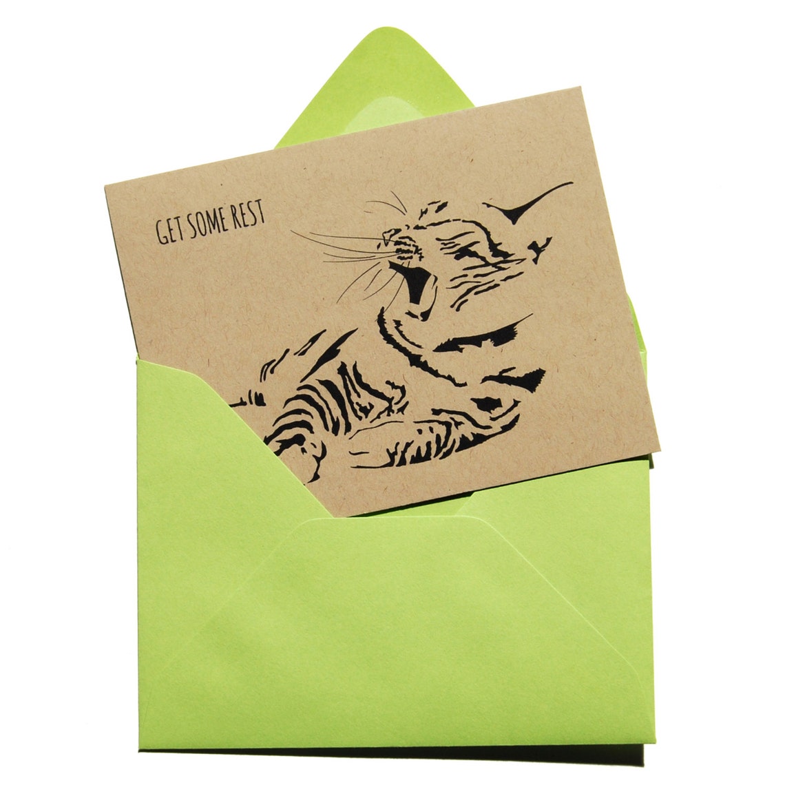 Get Some Rest Cat Card Get Well Card Feel Better Card Tabby | Etsy