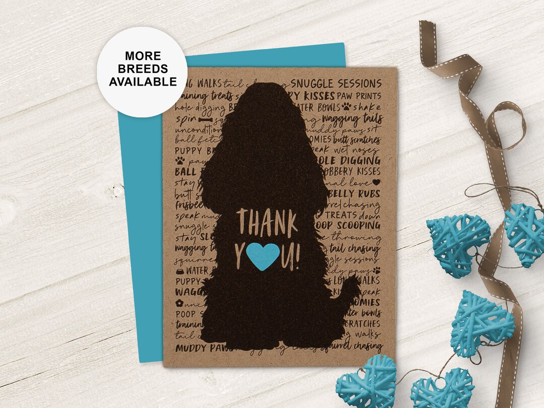 Cocker Spaniel, Thank You Card, Dog Sitter, Dog Walker, Breeder ...