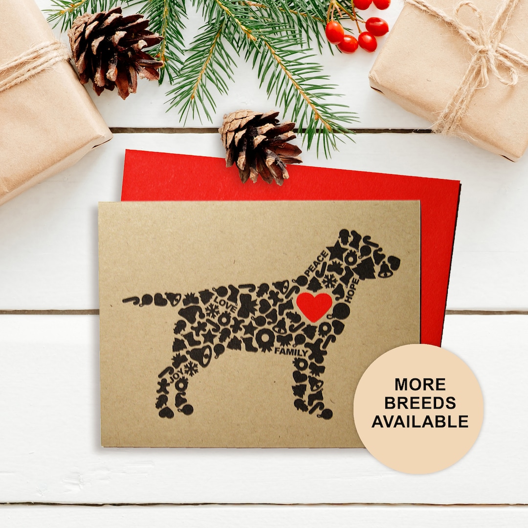 Labrador Retriever Christmas Card, Lab, Dog Holiday Card, Holiday Icons ...