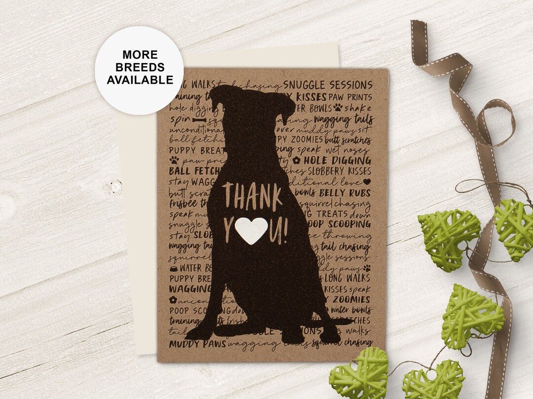 Boxer, Thank You Card, Dog Sitter, Dog Walker, Breeder, Groomer ...