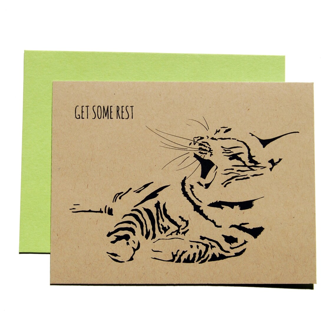 Get Some Rest Cat Card Get Well Card Feel Better Card Tabby | Etsy