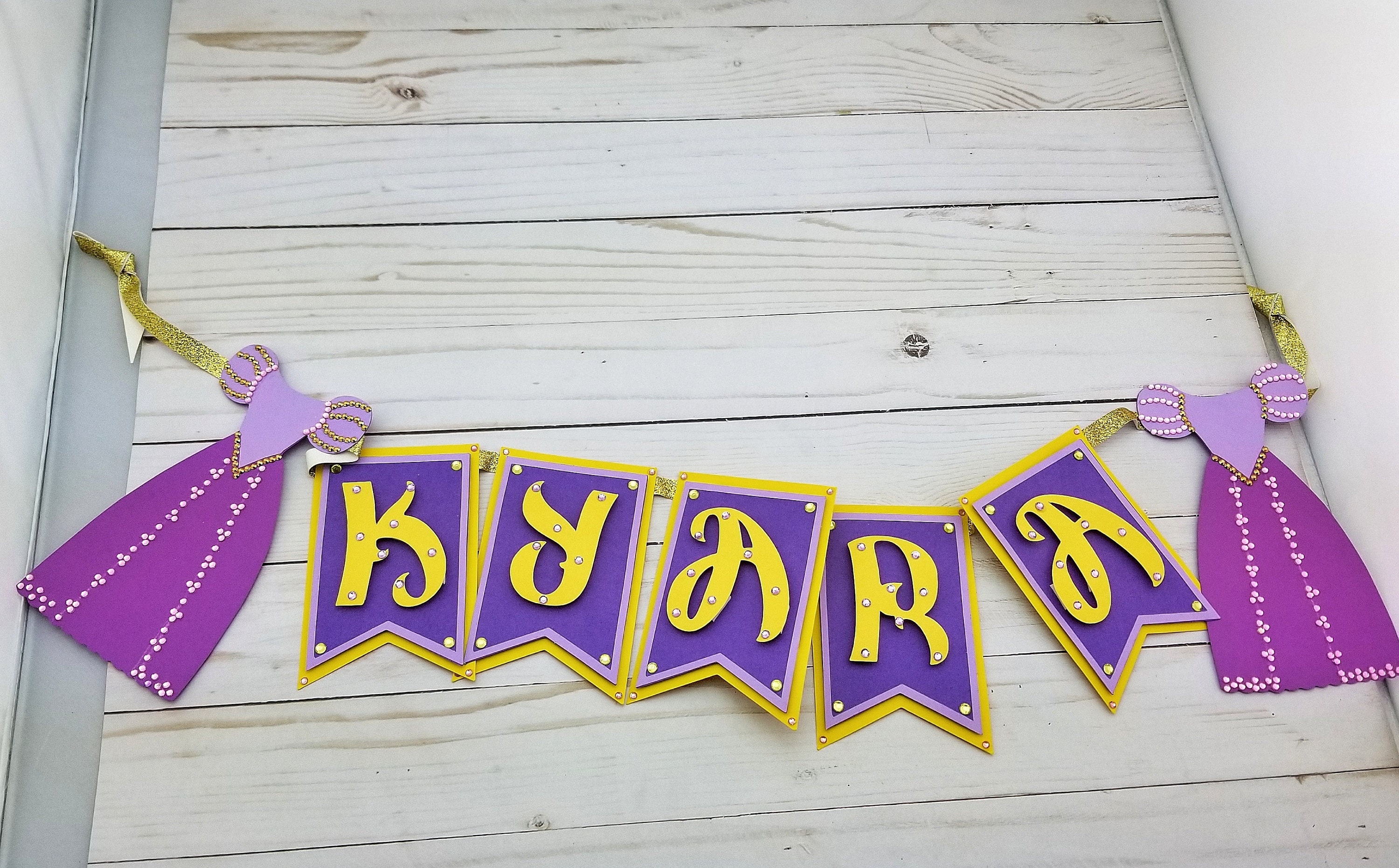 Rapunzel/Tangled Banner Birthday Shower Name Banner Tangled | Etsy
