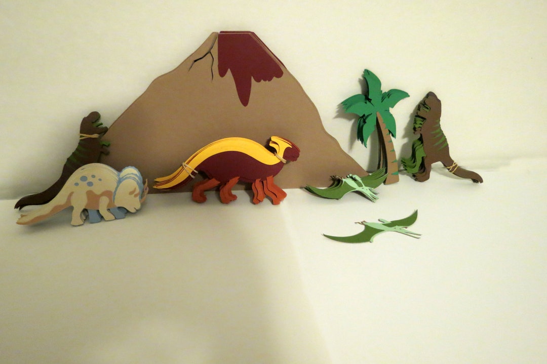 Dinosaur Craft Volcano Set Build Your Own Scene Party Craft - Etsy