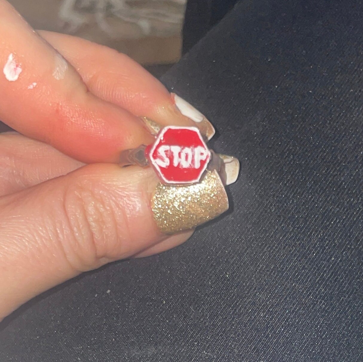 Stop Sign Adjustable Ring - Etsy