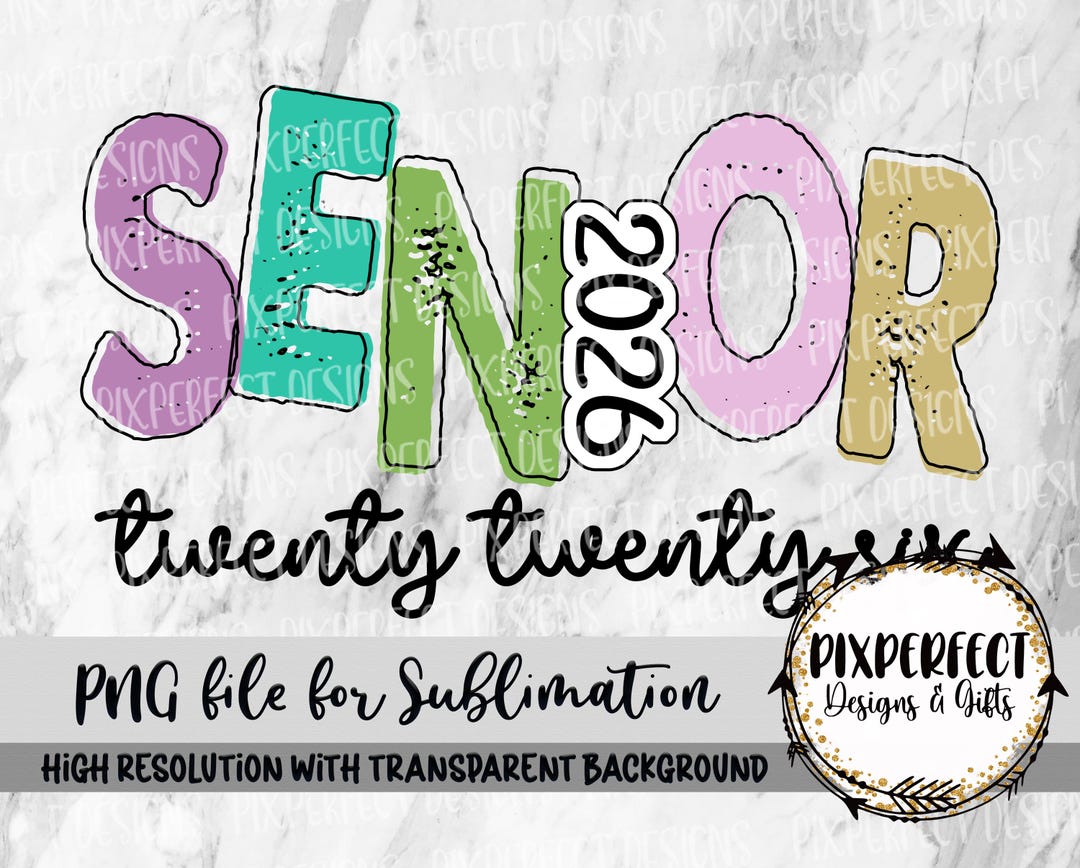 Senior 2026 Sublimation Design: Staggered Pastel DTF PNG (digital ...