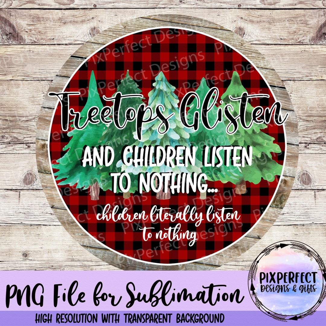 Treetops Glisten Sublimation PNG: Buffalo Plaid Christmas Design ...