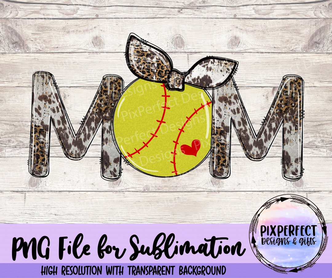 Softball Mom PNG: Cow Leopard Bandana Bow Design (digital Download) - Etsy