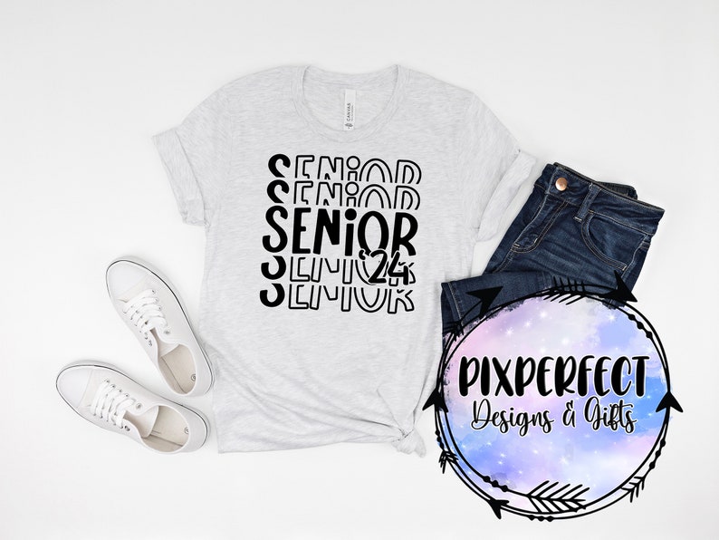 Stacked Senior 24 Cut File for Decal T-shirt, Senior 2024, Class of ...