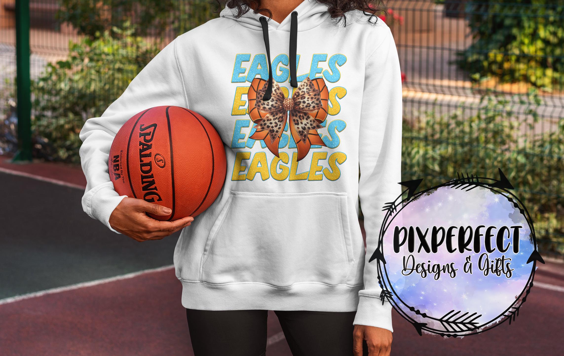 Eagles High School Basketball Leopard Bow, Glitter, Sublimation DTF PNG ...