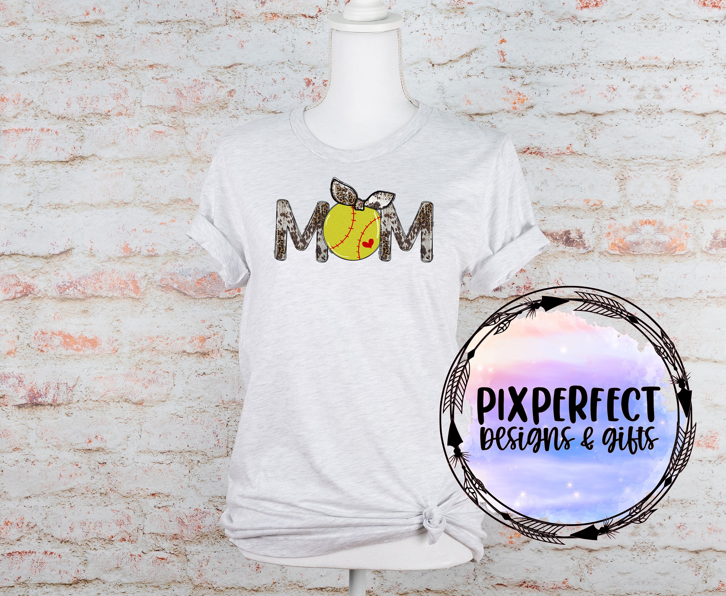 Softball Mom PNG: Cow Leopard Bandana Bow Design (digital Download) - Etsy