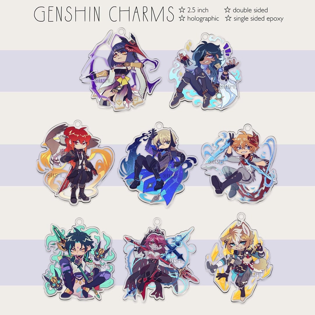 Genshin Impact Holographic Acrylic Charms - Etsy