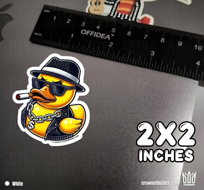 2x2 Gangster Rubber Ducky Kiss-cut Stickers, Decorative Sticker, Laptop ...