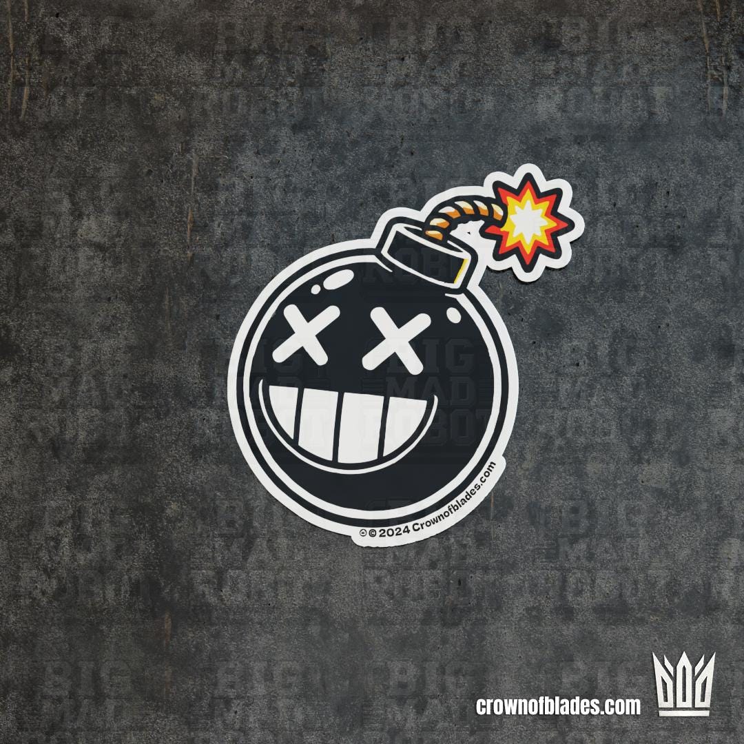 2x2 Vintage Cartoon Bomb Sticker, Retro Comic Art Decal, Laptop Decal ...