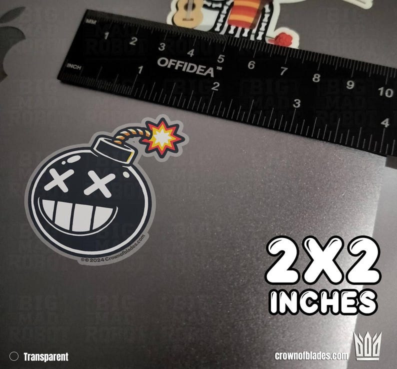 2x2 Vintage Cartoon Bomb Sticker, Retro Comic Art Decal, Laptop Decal ...