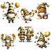 Watercolor Bumble Bee Gnomes Clipart Bundle, Honey Bee Gnomes Png, Cute ...