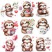 Watercolor Valentine Sloths Clipart Bundle, Valentines Day Clipart PNG ...