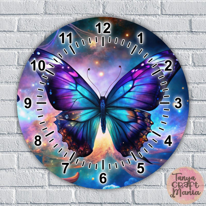 Butterfly Clock Blue - Etsy