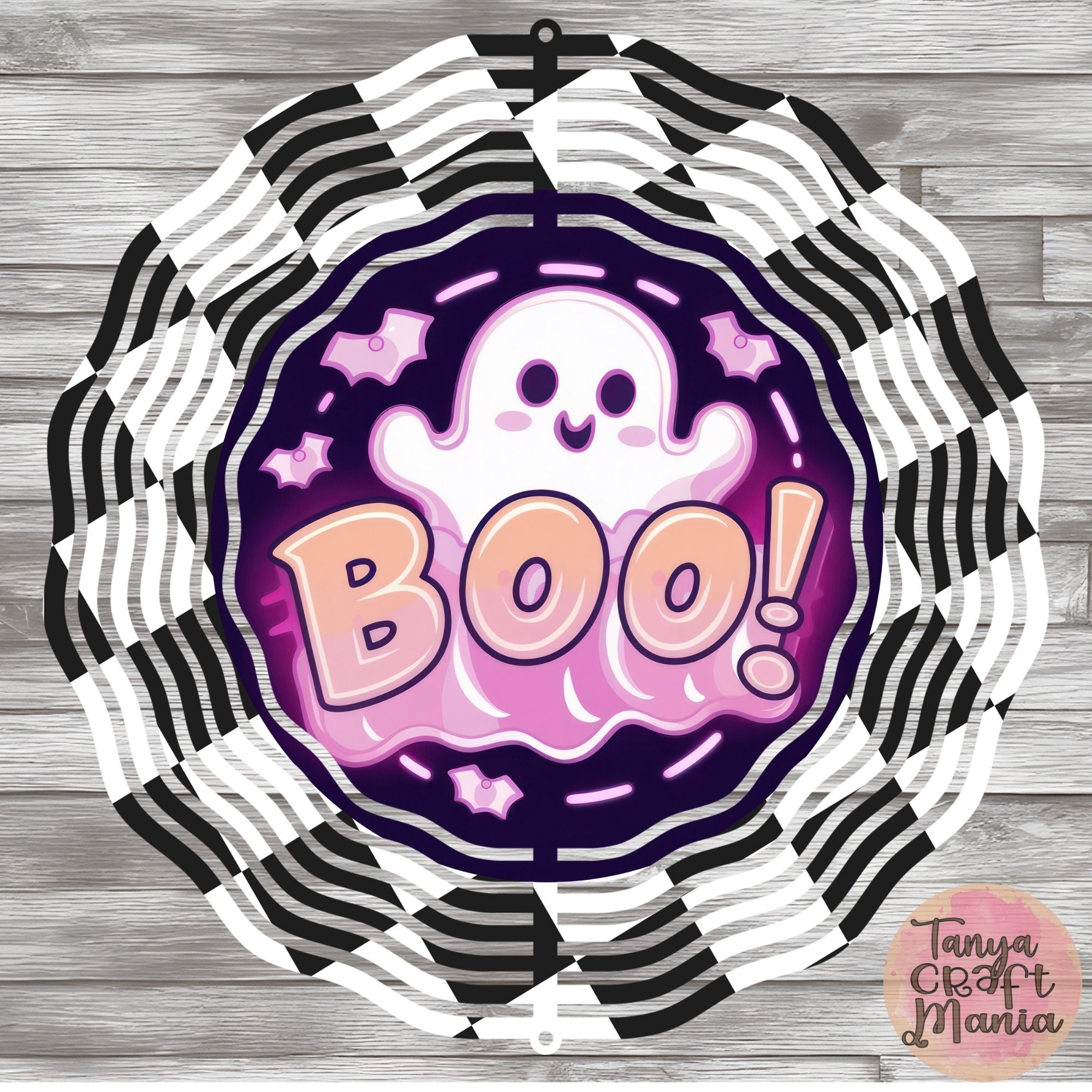 Cute Ghost Wind Spinner PNG Sublimation Design, Boo Garden Wind Spinner ...