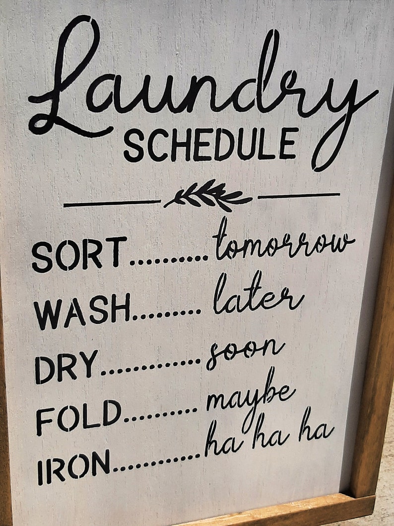 Laundry Schedule Sign Funny Laundry Sign Farmhouse Laundry | Etsy