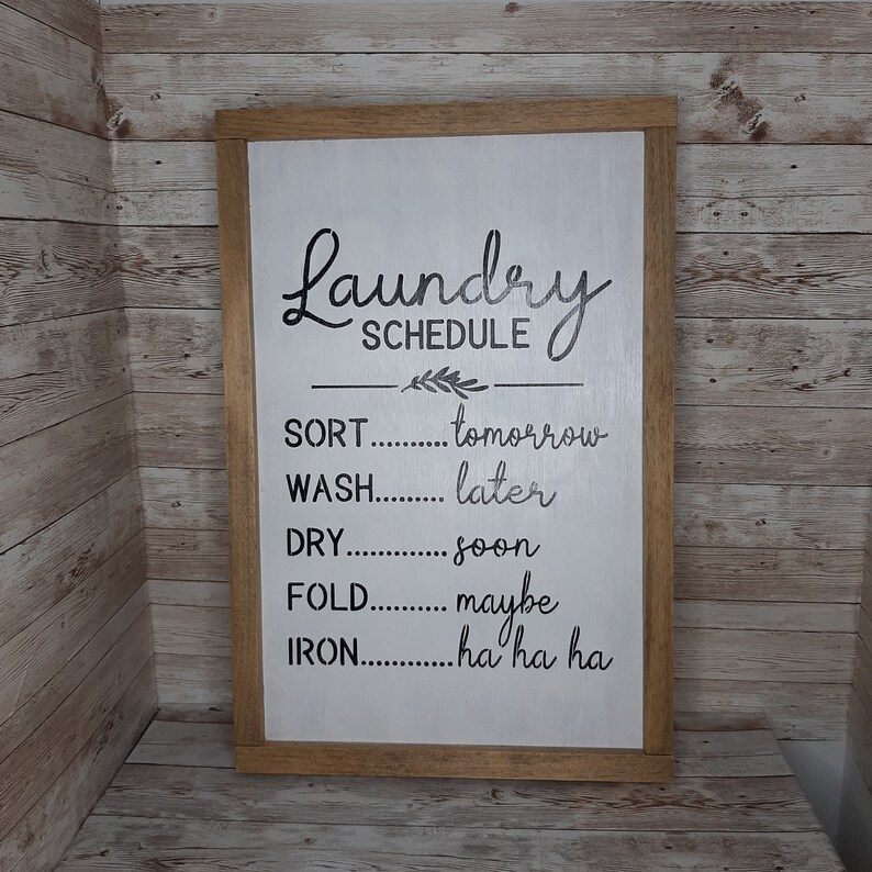 Laundry Schedule Sign Funny Laundry Sign Farmhouse Laundry | Etsy