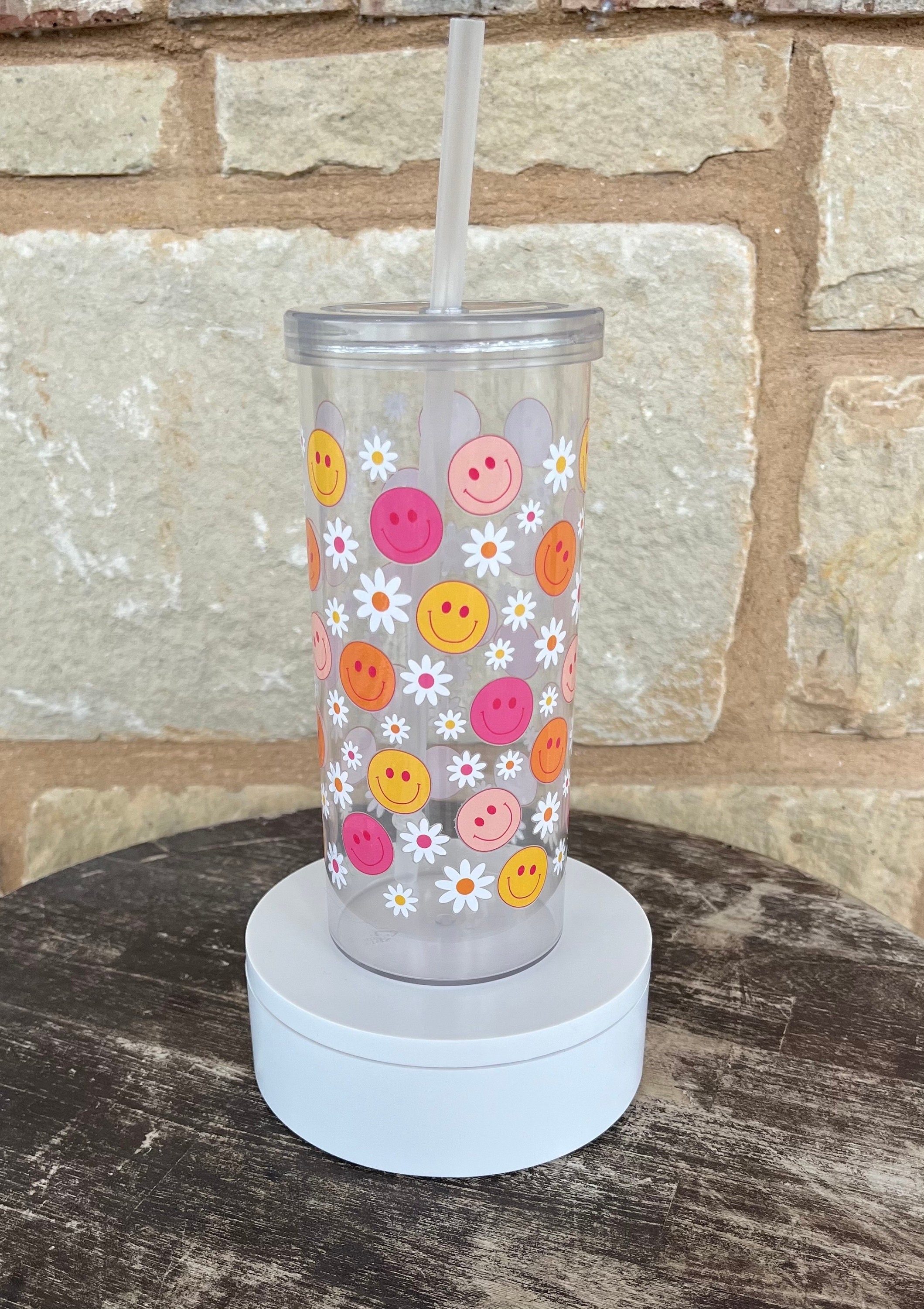 Smiley Face Plastic Cup Iced Coffee Glass Smiley Cup Coffee Glass Cute ...