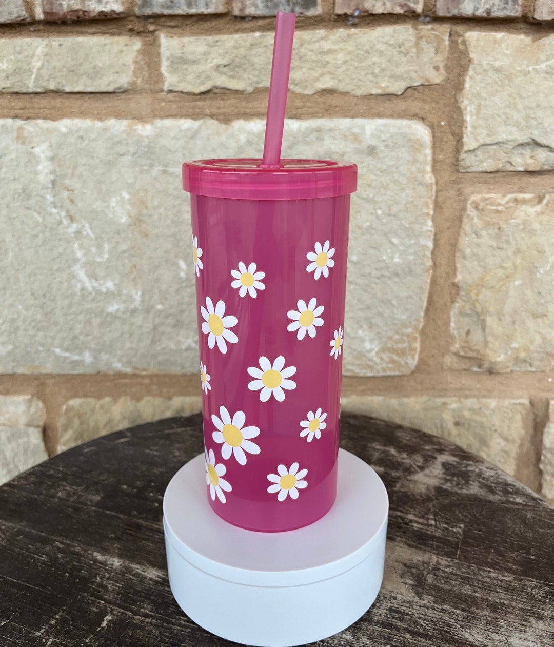Pink Daisy Cup | Iced Coffee Glass | Flower Cup | Coffee Glass | Cute ...