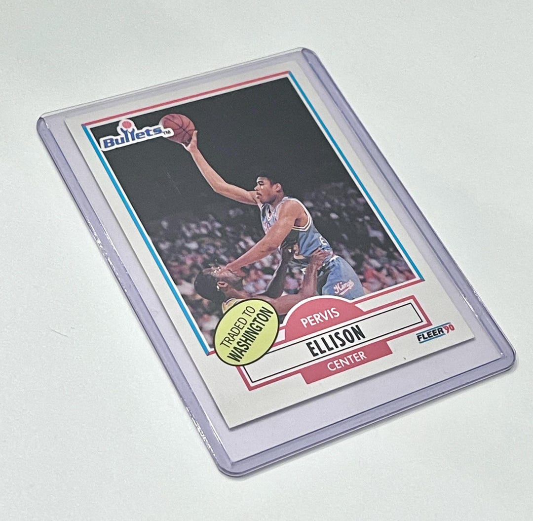 1990 Pervis Ellison Fleer 164 Kings to Bullets Traded to Washington NBA ...