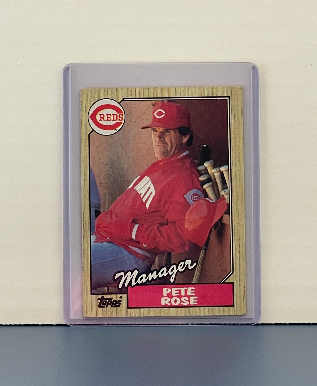 1987 Pete Rose Topps 393 Manager Error Parallel Pink Reds MLB Baseball ...