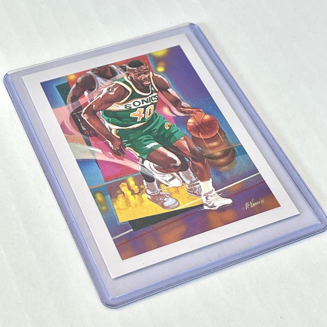 1991 Shawn Kemp NBA Hoops 527 Seattle Supersonics NBA Basketball Player ...