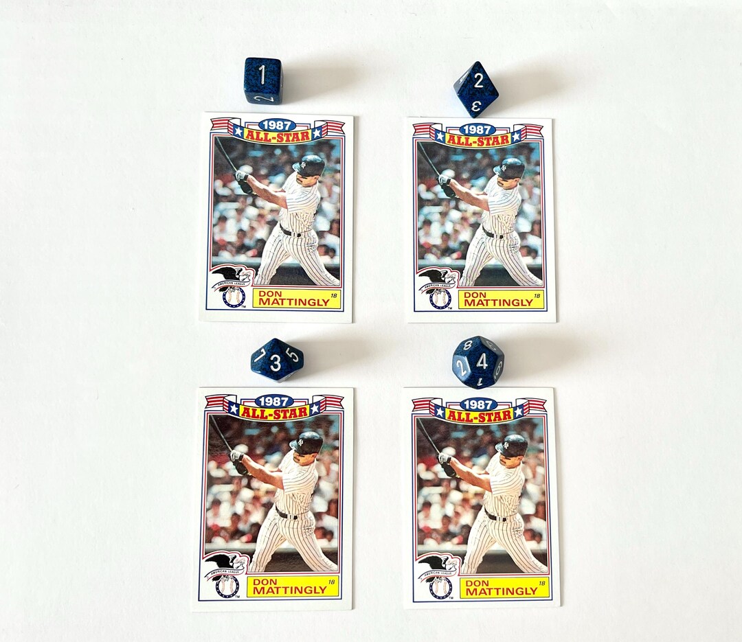 1987 1988 Don Mattingly Topps 2 All Star New York Yankees MLB Baseball ...