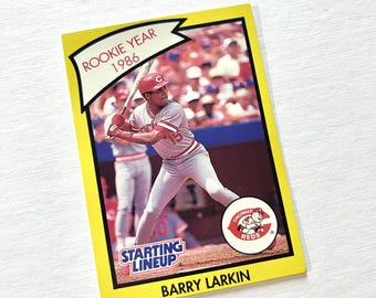 1990 Barry Larkin Kenner Starting Lineup Rookie Year 1986 Reds MLB ...