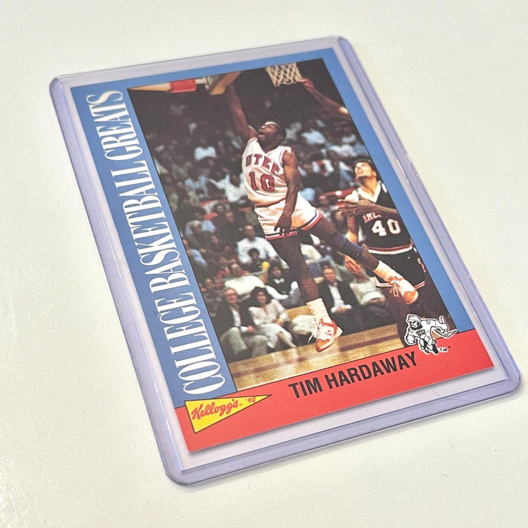 1992 Tim Hardaway Kellogg's Raisin Bran College Basketball Greats UTEP Miners Golden State ...